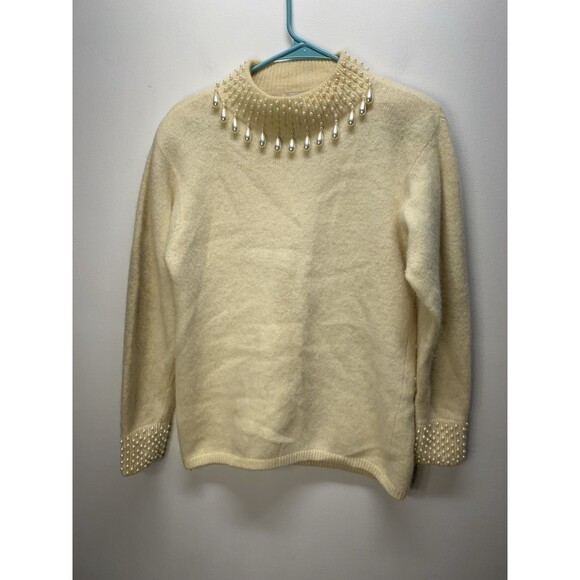 lew magram COLECTION | Sweaters | Vtg Lew Magram Womens Ivory Lamswool ...